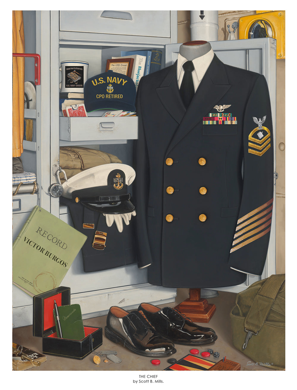 "The Chief" Personalized Navy Art - Mills Custom Art