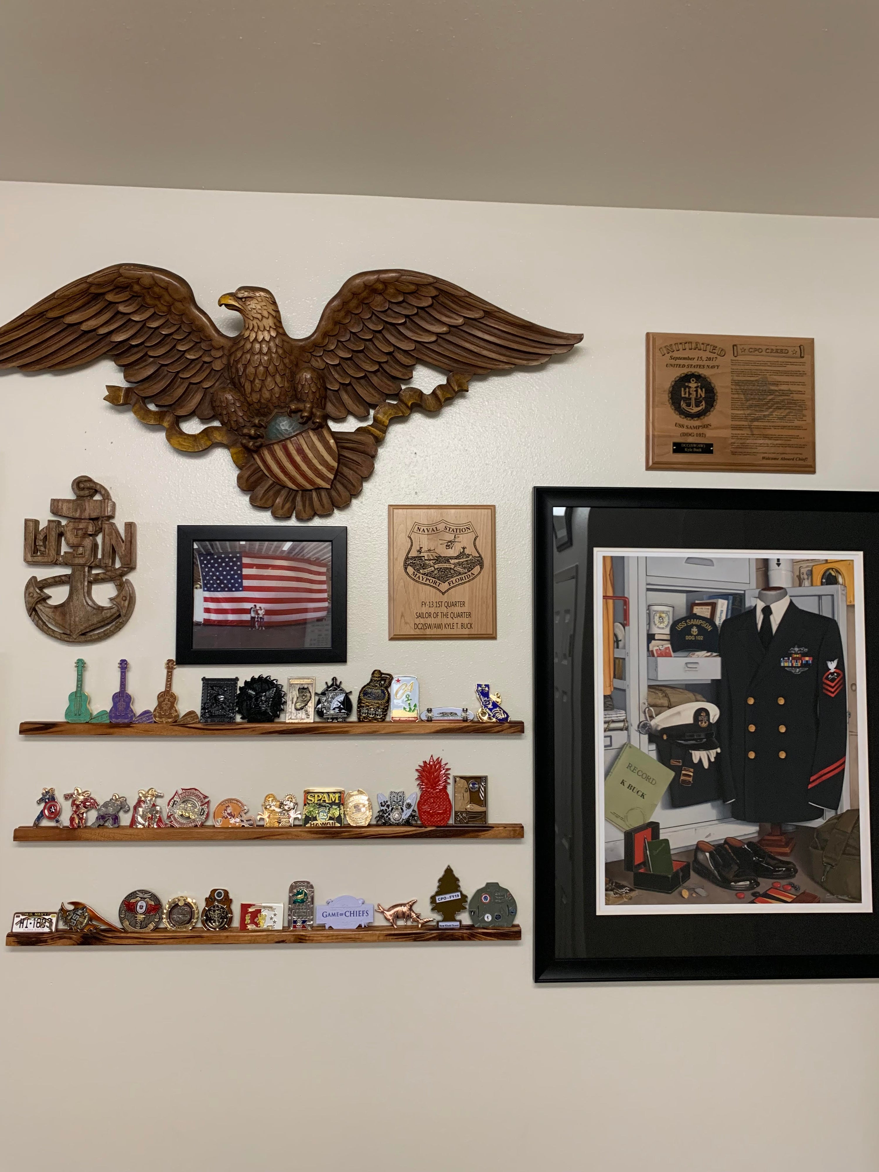 "The Chief" Personalized Navy Art - Mills Custom Art